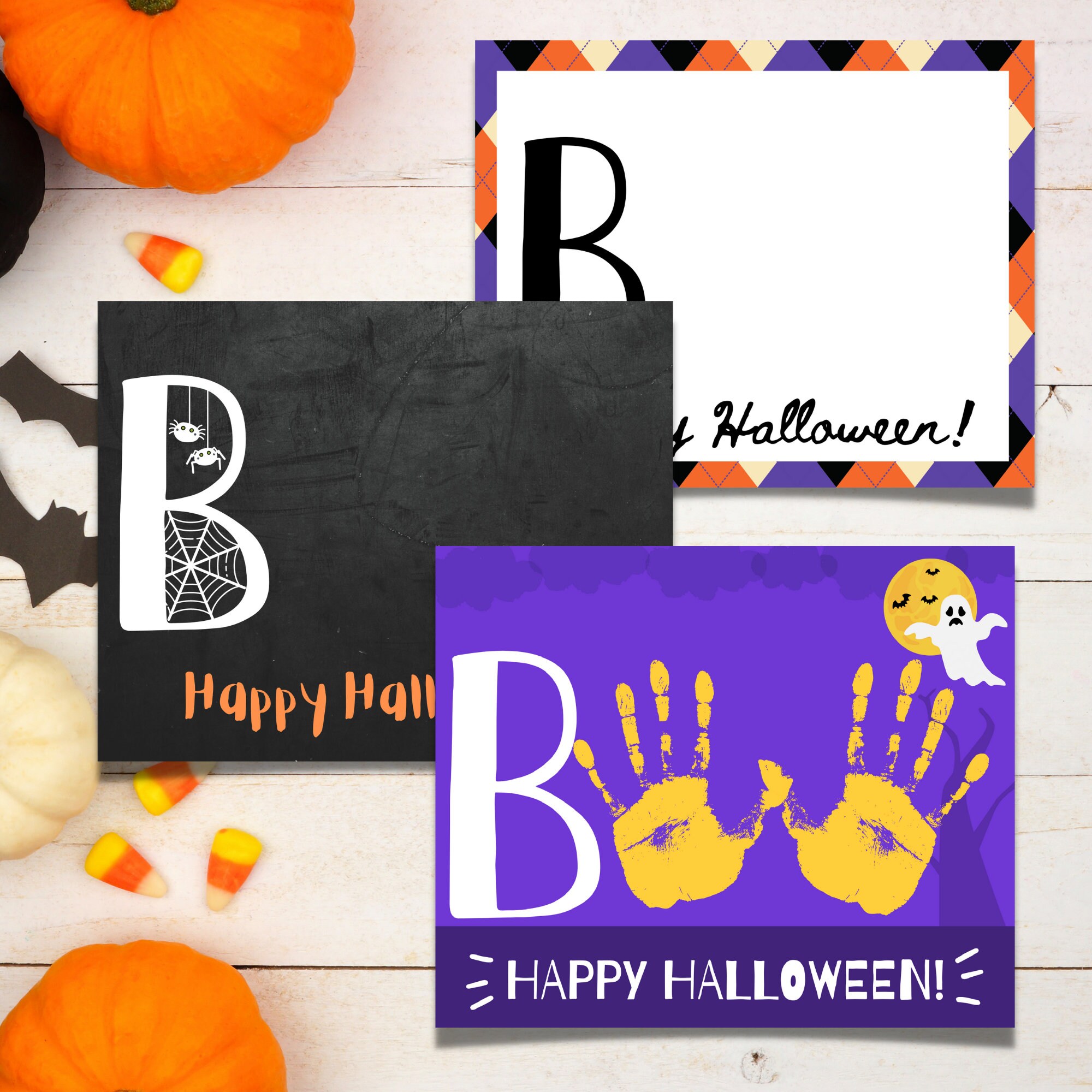 Halloween Handprint Craft Template Happy Halloween | Etsy