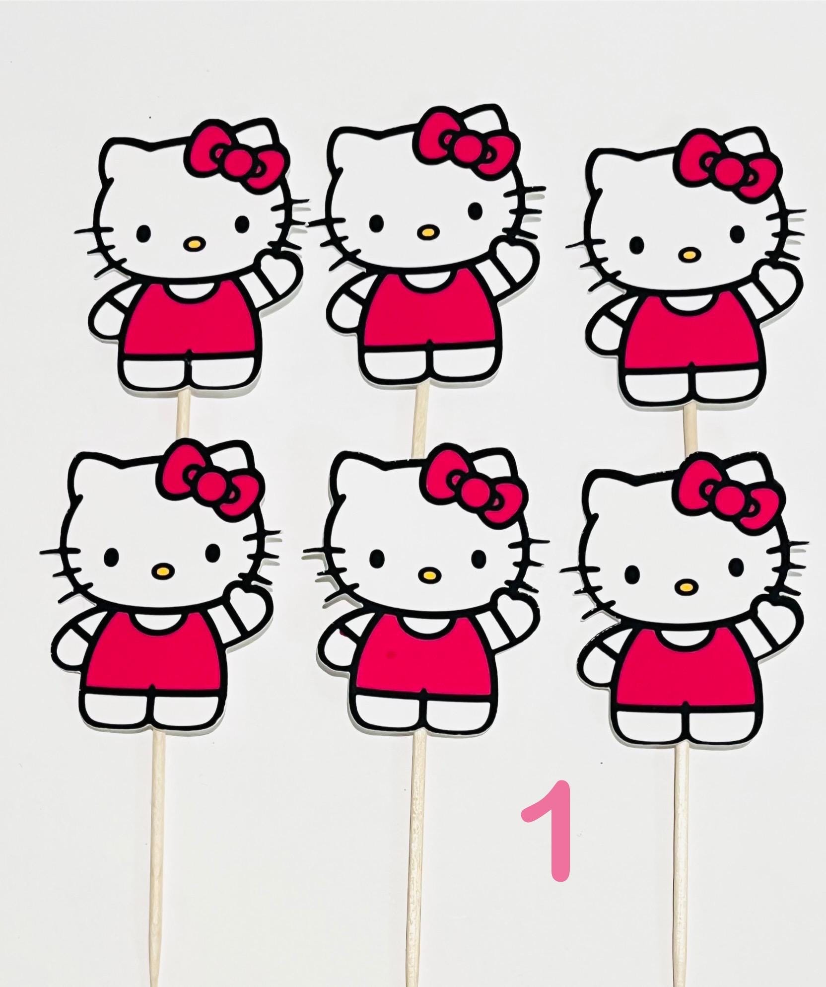 Hello Kitty Cupcake Toppers - Etsy