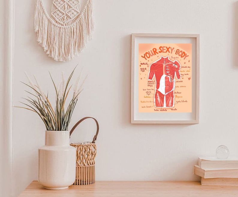 Human Muscles Anatomy Poster / Illustrations / Clinic Art Digital/ Wall ...