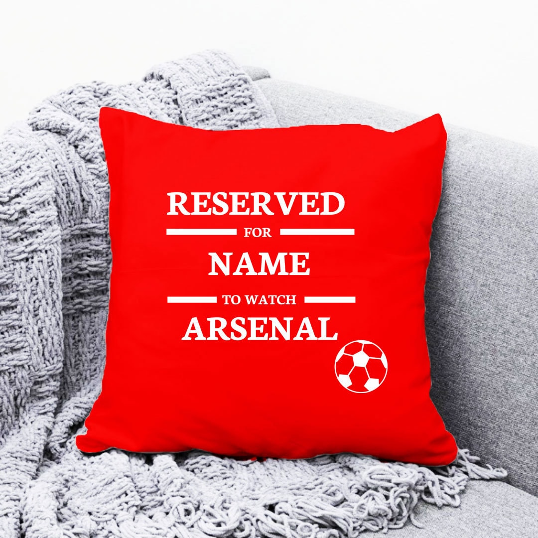 Arsenal Print Cushion Cover, Personalised Football Gift, Personalized ...