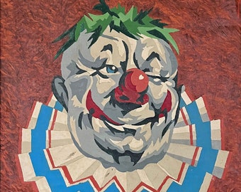 Vintage Paint by Number Clown - Etsy