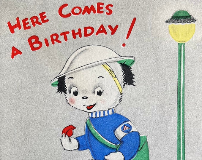Vintage Birthday Card WW2 Air Raid Warden Dogs - Etsy