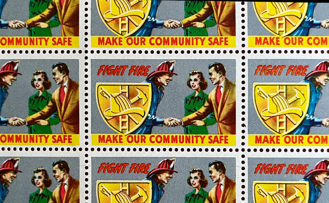 Set of 42 Vintage Fire Prevention Safety Stamps / Stickers Fireman - Etsy