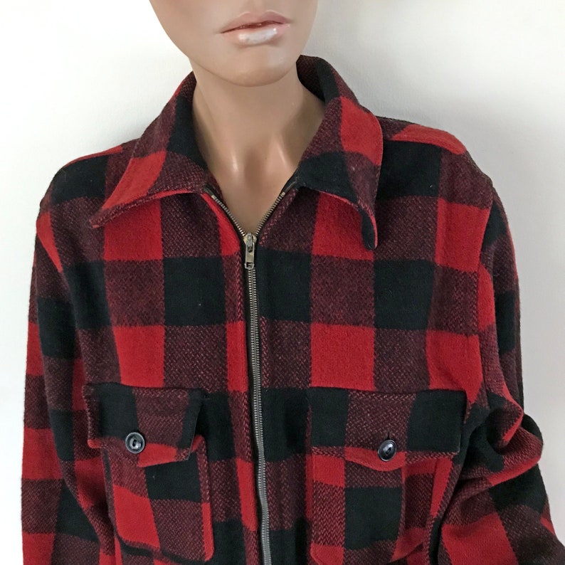 Vintage Buffalo Plaid Wool Shirt Jacket Shacket Lumberjack M - Etsy
