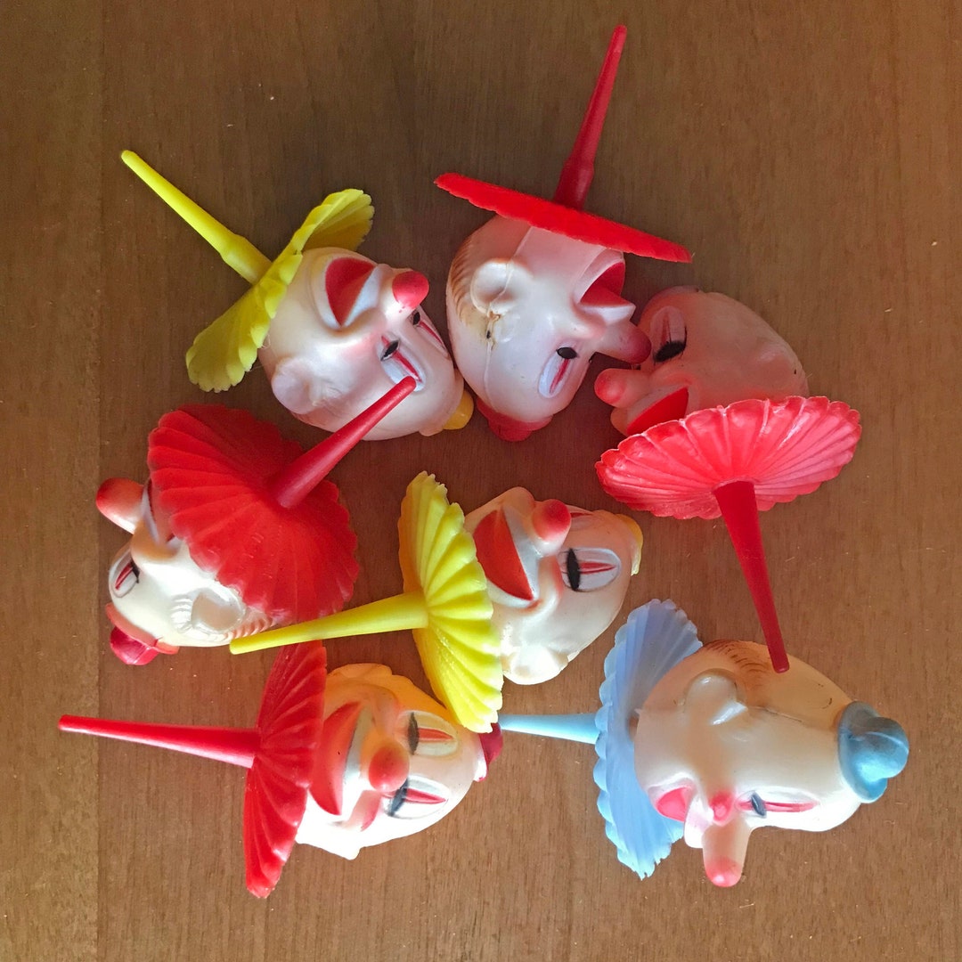 7 Vintage Clown Head Cake Cupcake Toppers - Etsy