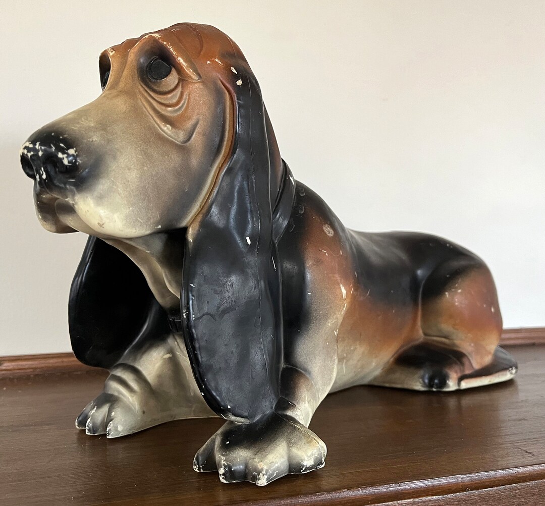Vintage Large Plastic Basset Hound Dog Coin Bank - Etsy