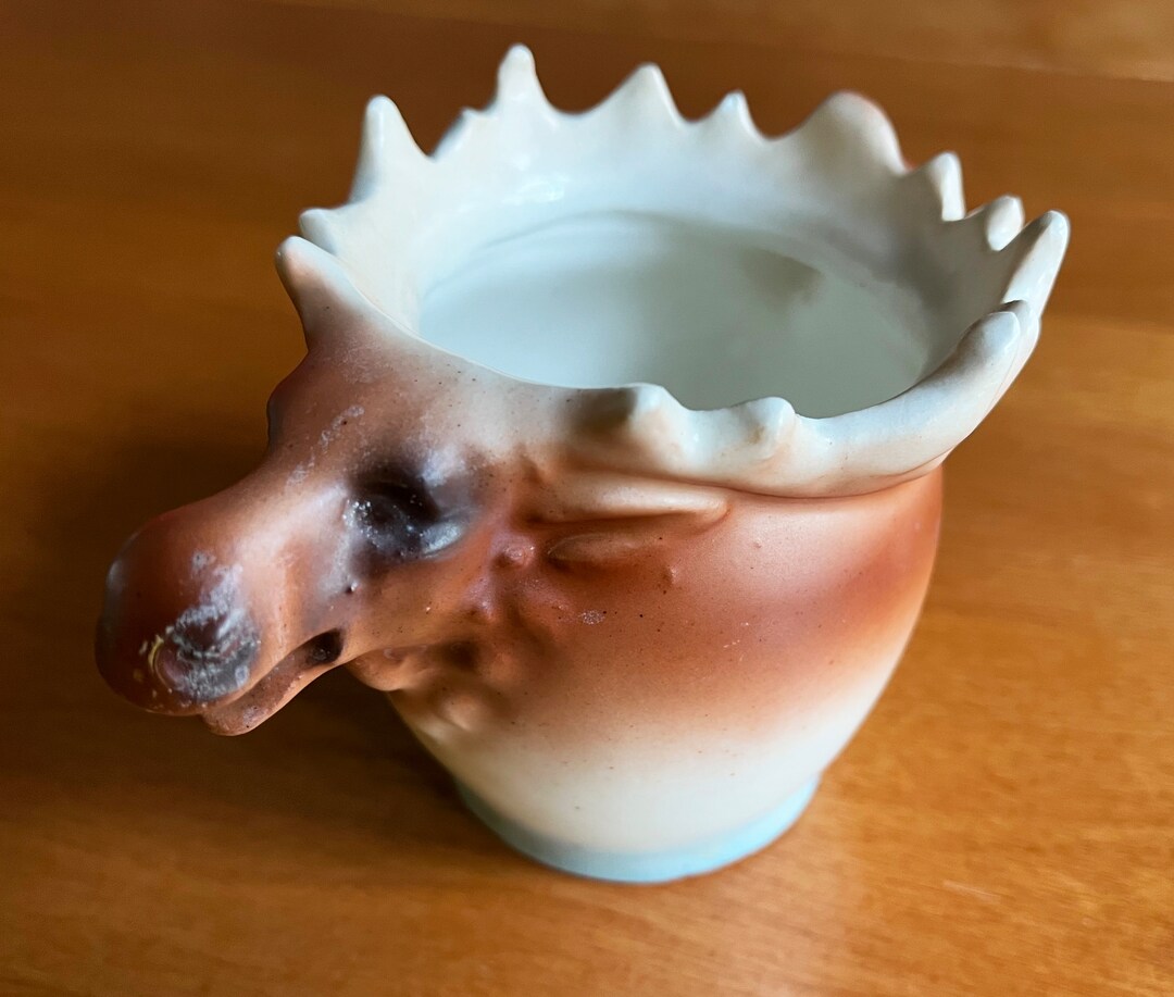 Vintage Ceramic Moose Head Pitcher Creamer - Etsy