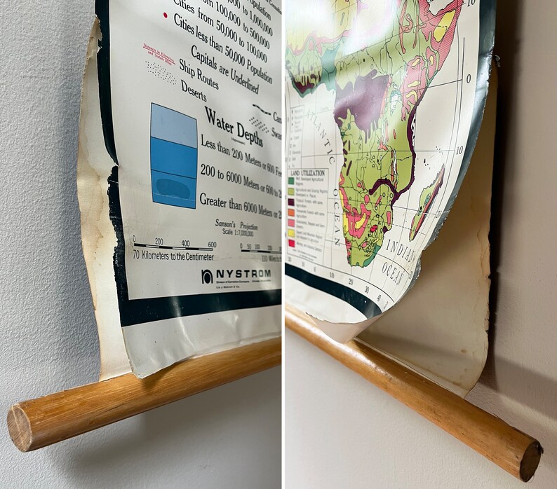 Vintage Large Nystrom School Pull-down Map of Africa - Etsy