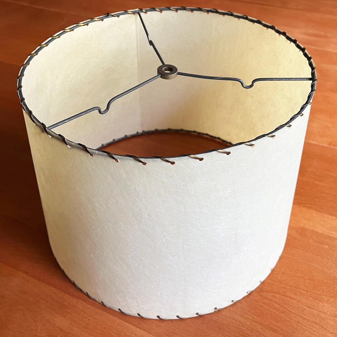 Vintage Mid Century Lamp Shade Lampshade Parchment Whip Stitch Large - Etsy