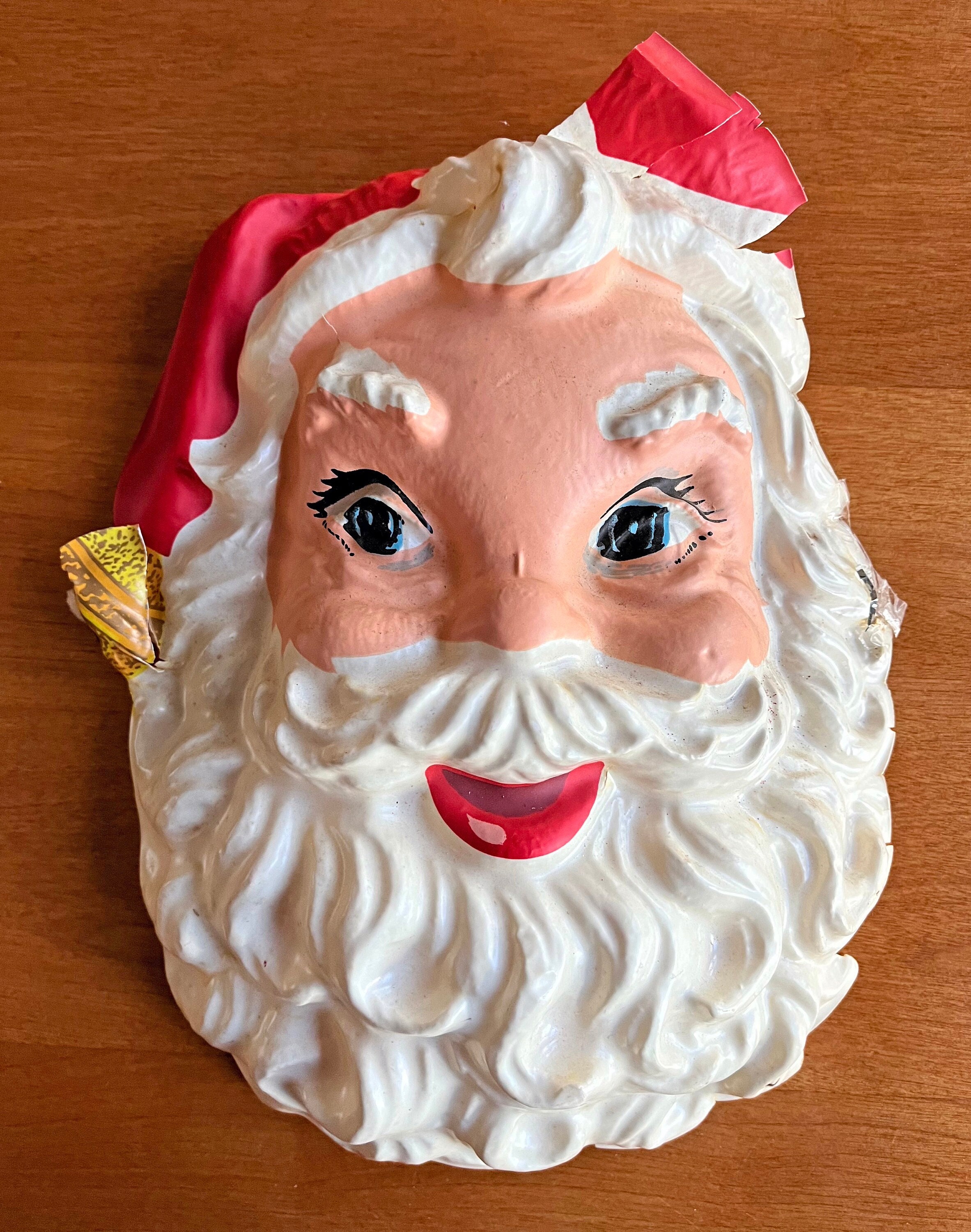 Vintage Molded Plastic Santa Claus Mask - Etsy