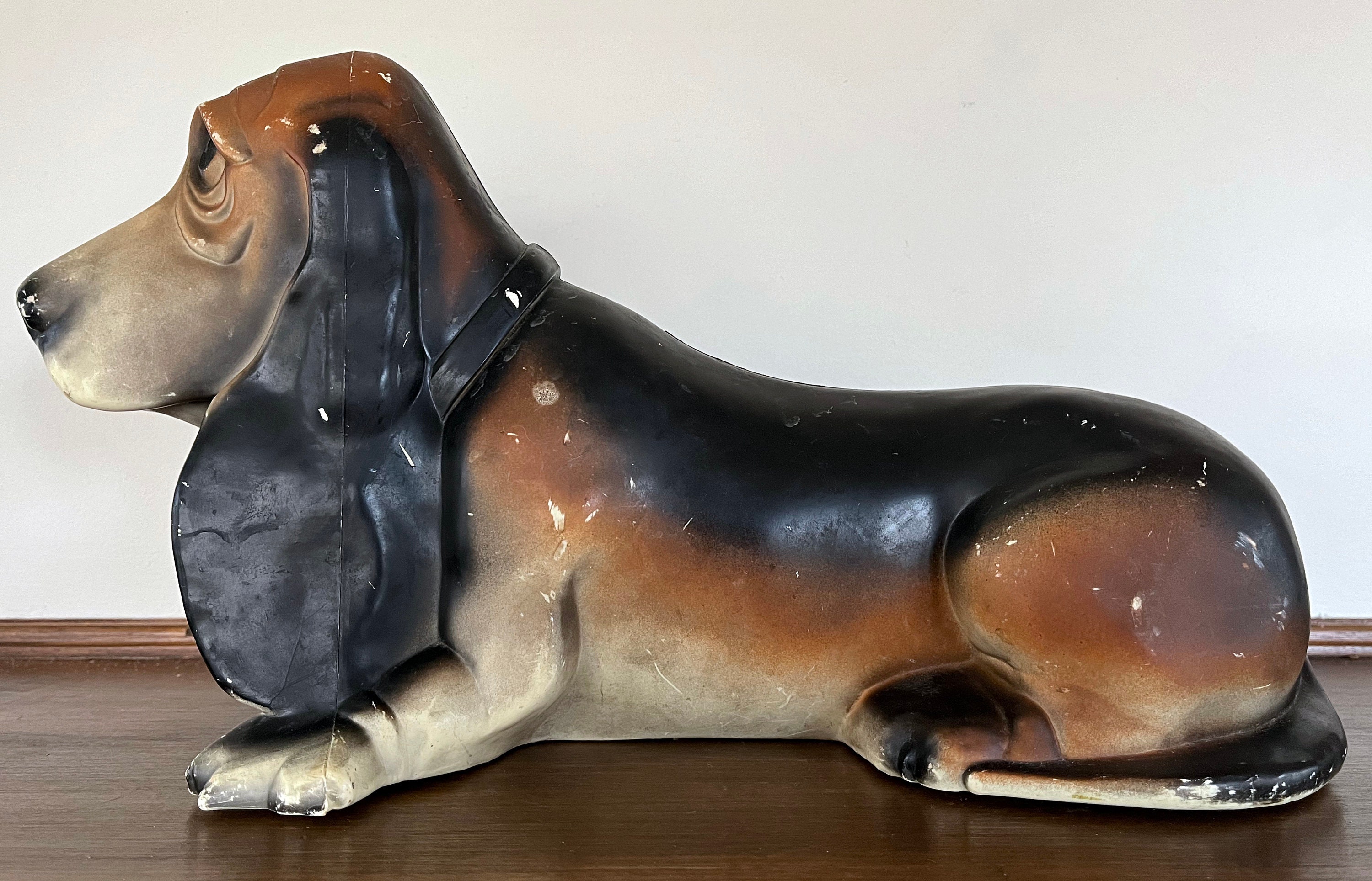 Vintage Large Plastic Basset Hound Dog Coin Bank - Etsy