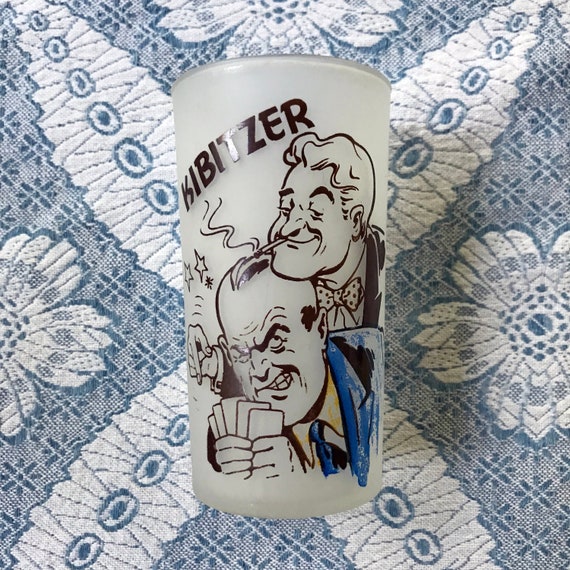 Vintage Kibitzer Card Game Drinking Glass Humor | Etsy