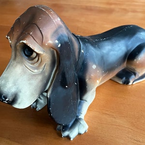 Vintage Large Plastic Basset Hound Dog Coin Bank - Etsy
