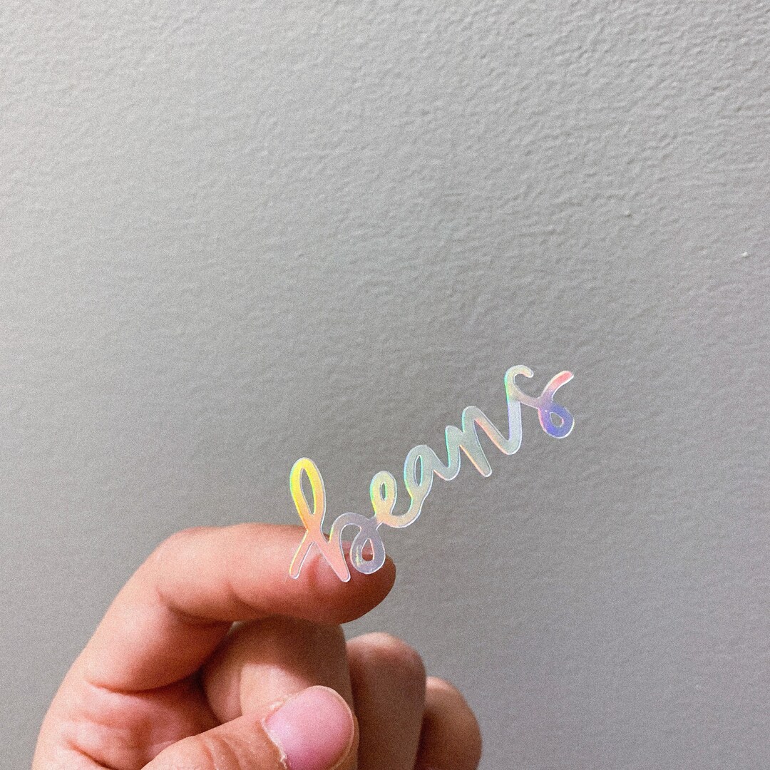 Mini Custom Holographic Name Sticker - Etsy