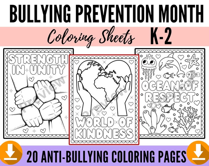 Anti Bullying Coloring Pages Pink Shirt Day Activities Stop Bullying ...