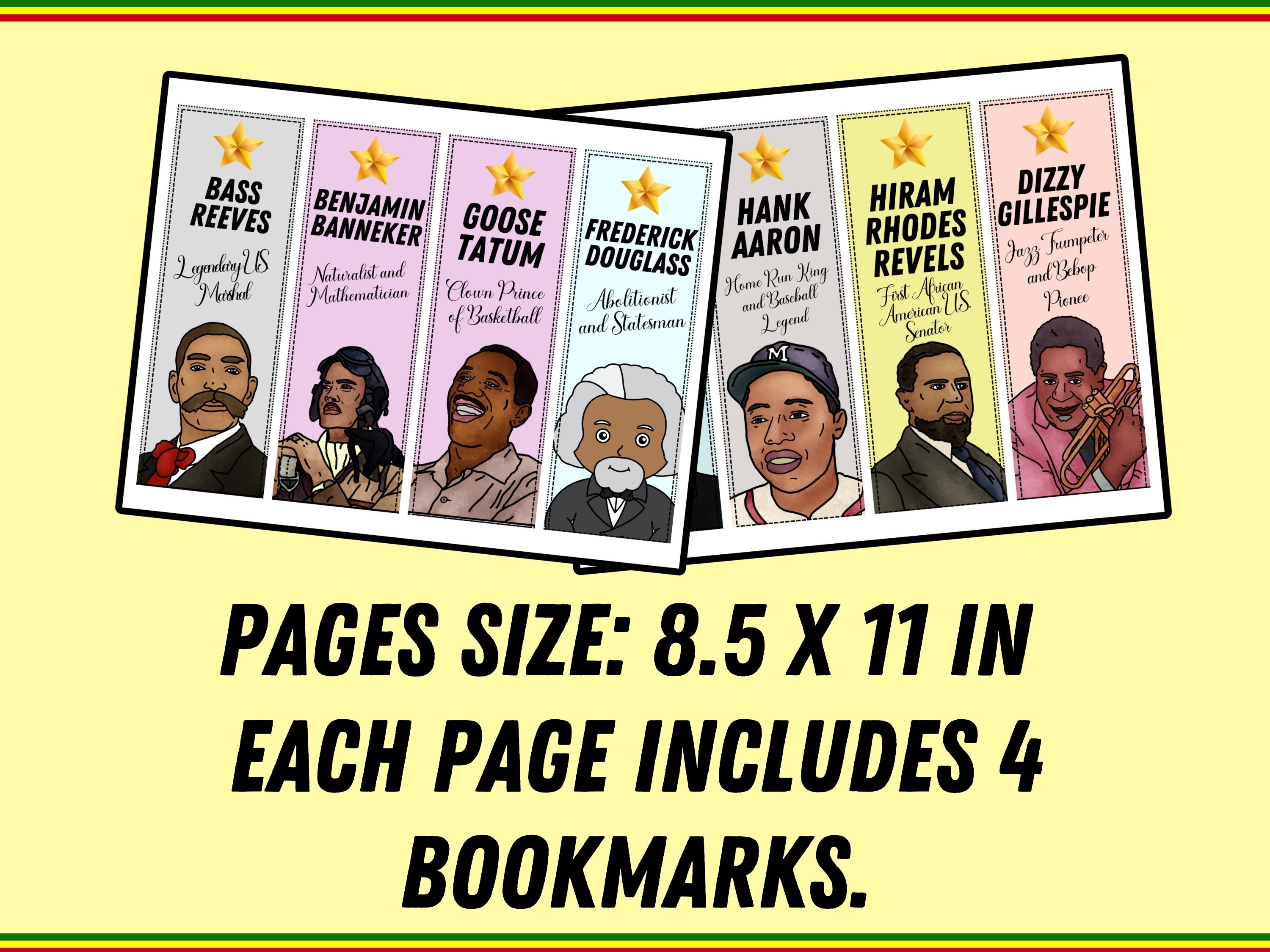 Important Figures in Black History Month Bookmarks, 20 Black Heroes ...