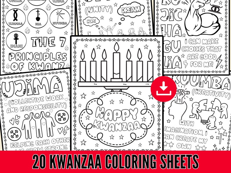 Celebrate Kwanzaa Coloring Pages - Kwanza Principles Coloring Sheets (k ...