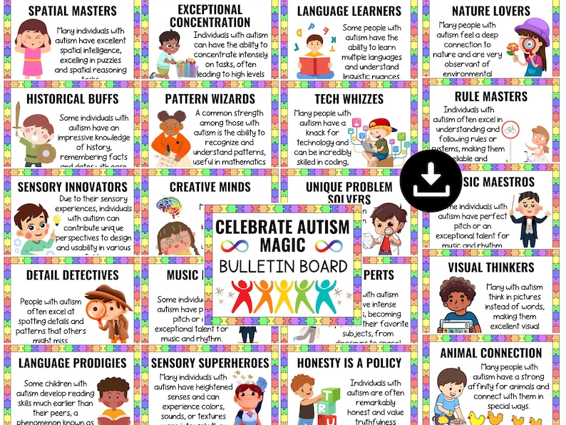 Autism Awareness Month Bulletin Board, Puzzle Banners, April Classroom ...