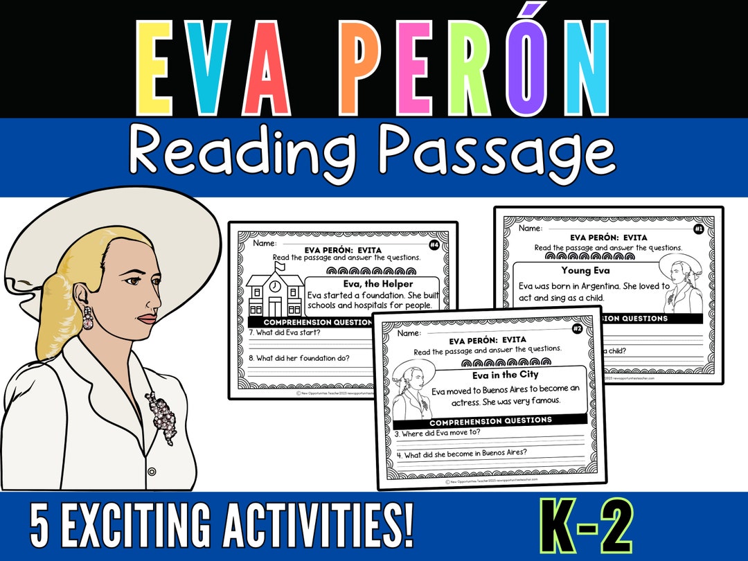 Eva Perón Reading Comprehension Passages and Questions | Timeline ...