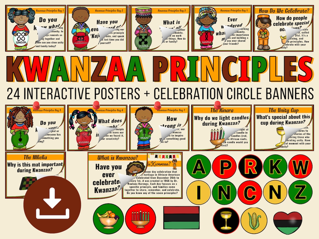 Kwanzaa Principles Interactive Bulletin Board Kit - Kwanzaa Interactive ...