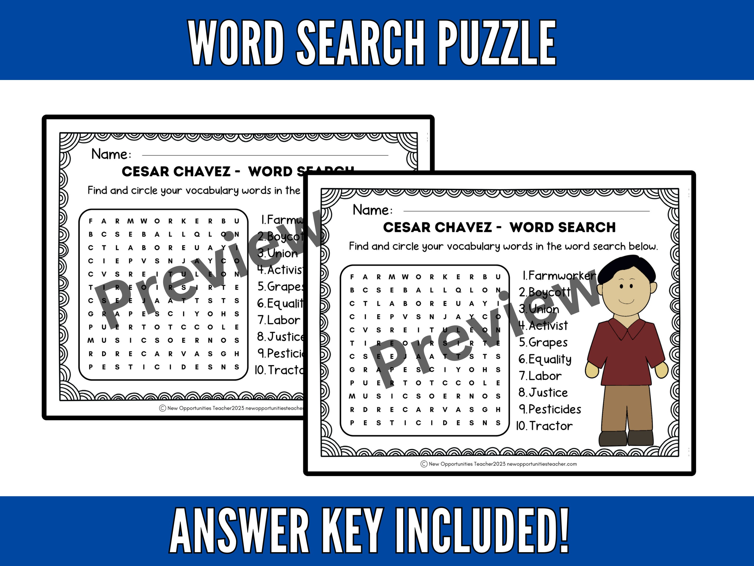 Cesar Chavez Reading Comprehension Passages | Timeline | Vocabulary ...