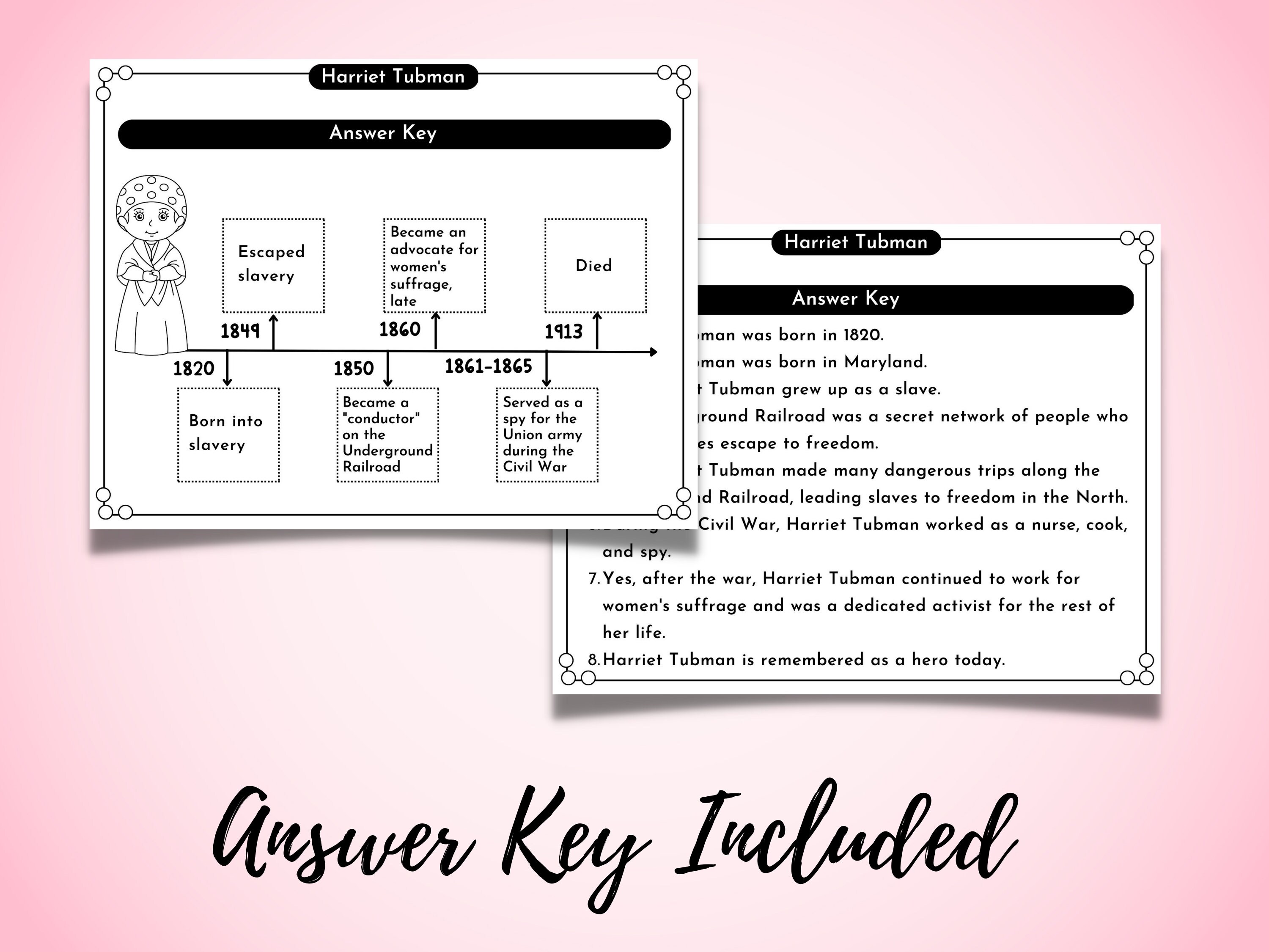 Harriet Tubman Reading Comprehension Passage Black History Month Social ...