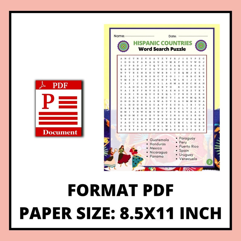 National Hispanic Heritage Month Word Search Puzzles | Hispanic ...