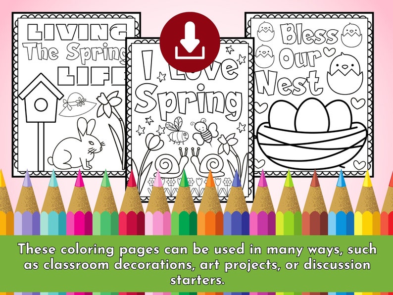 Printable Spring Easter Coloring Pages Springtime Coloring Sheets April ...