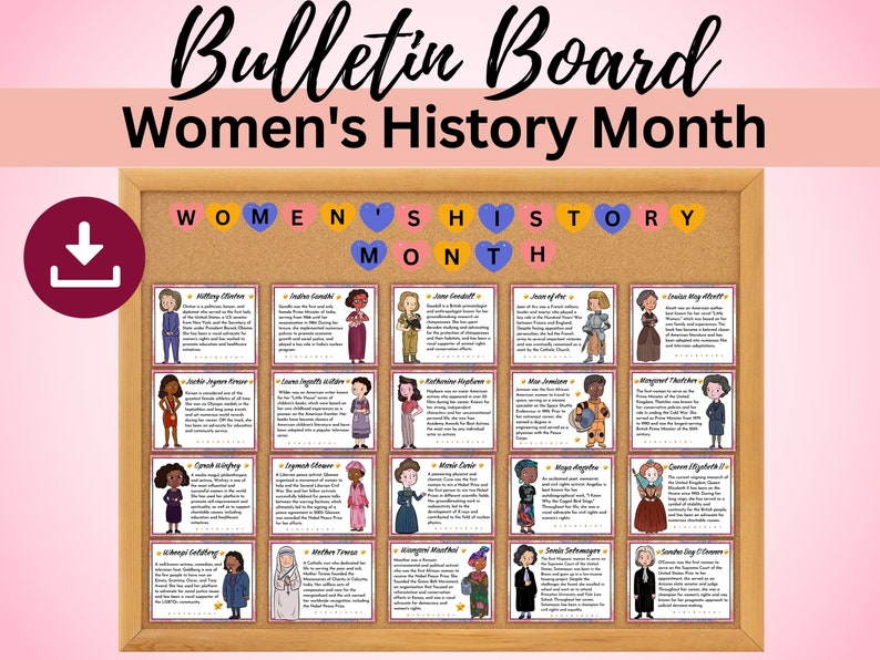 Printable Women's History Month Biography Bulletin Board - Etsy