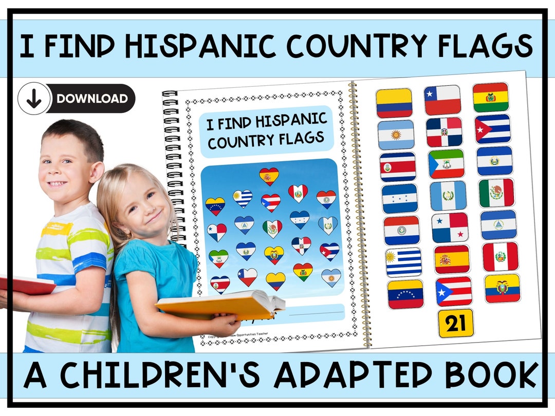 Hispanic Country Flags Interactive Adapted Book, Autism, Special ...