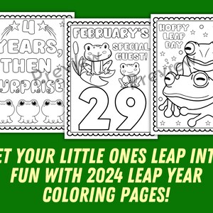 Leap Year 2024 Coloring Pages, Leap Day Coloring Sheets, Leap Year ...