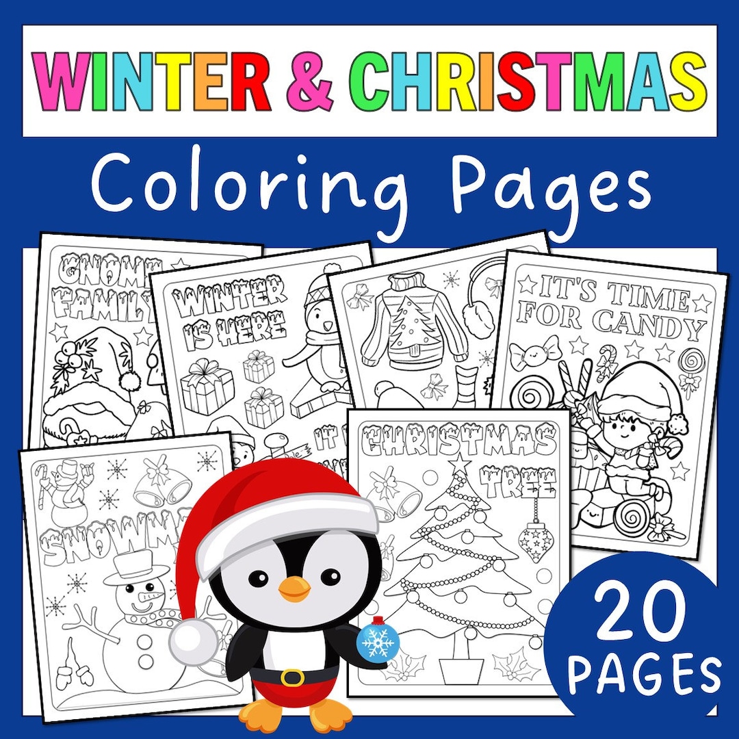 Set of 20 Christmas Coloring Pages | Printable Christmas Coloring ...