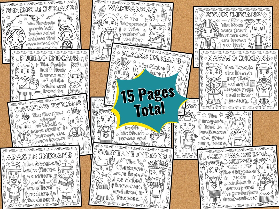 A Childs Journey Through Native Tribes Coloring Sheets Native American ...