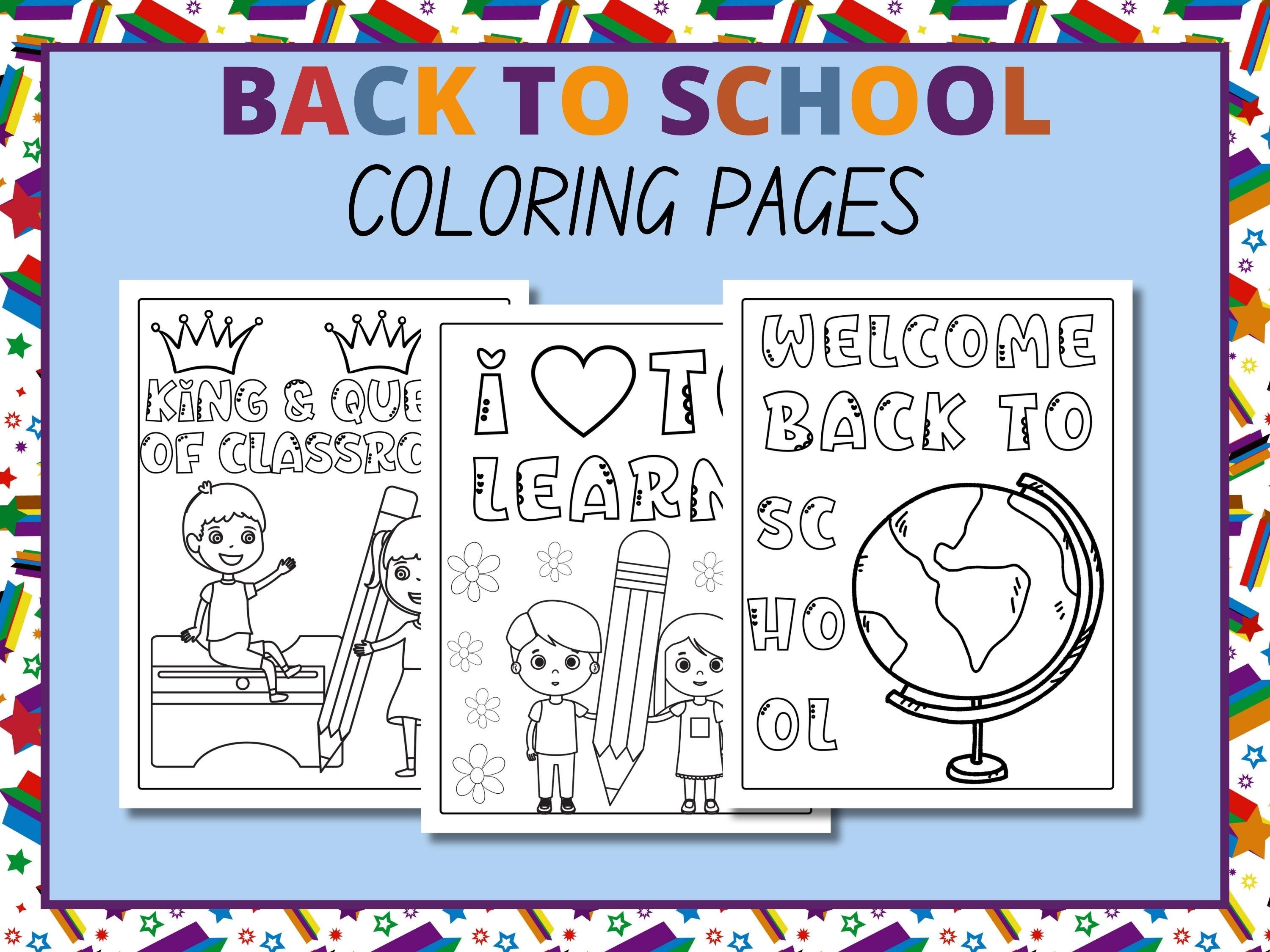 Back to School Coloring Pages First Day of School Coloring - Etsy