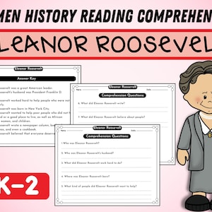 Eleanor Roosevelt Reading Comprehension Passage | Women History Month ...