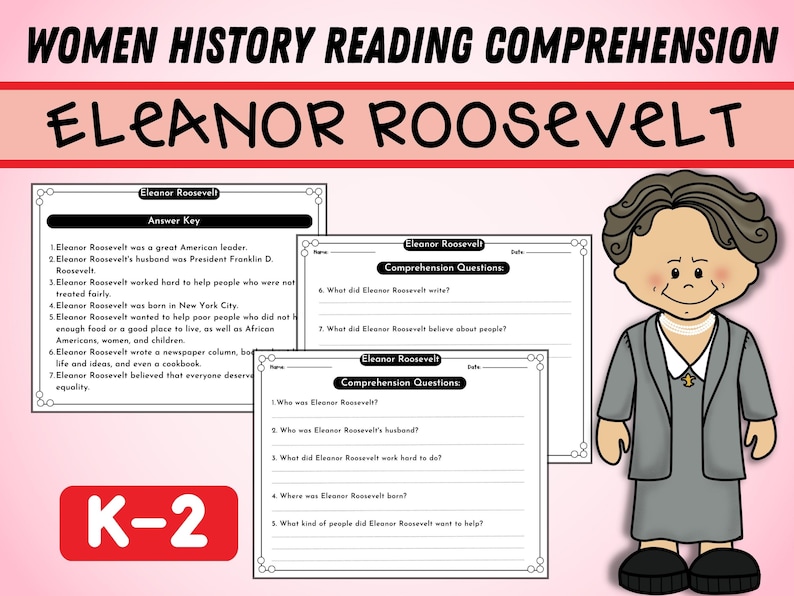 Eleanor Roosevelt Reading Comprehension Passage Women History Month ...