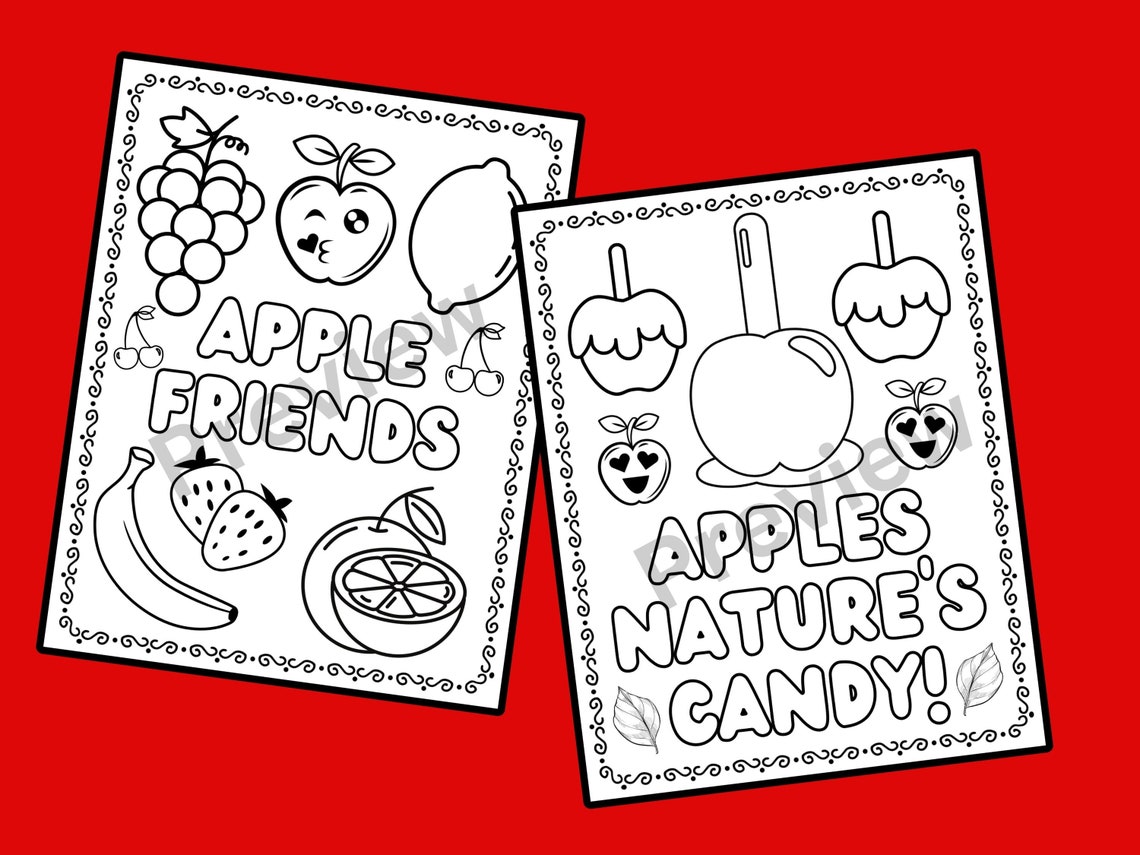 Apple Coloring Pages Apples Coloring Sheets Fall Autumn Coloring ...