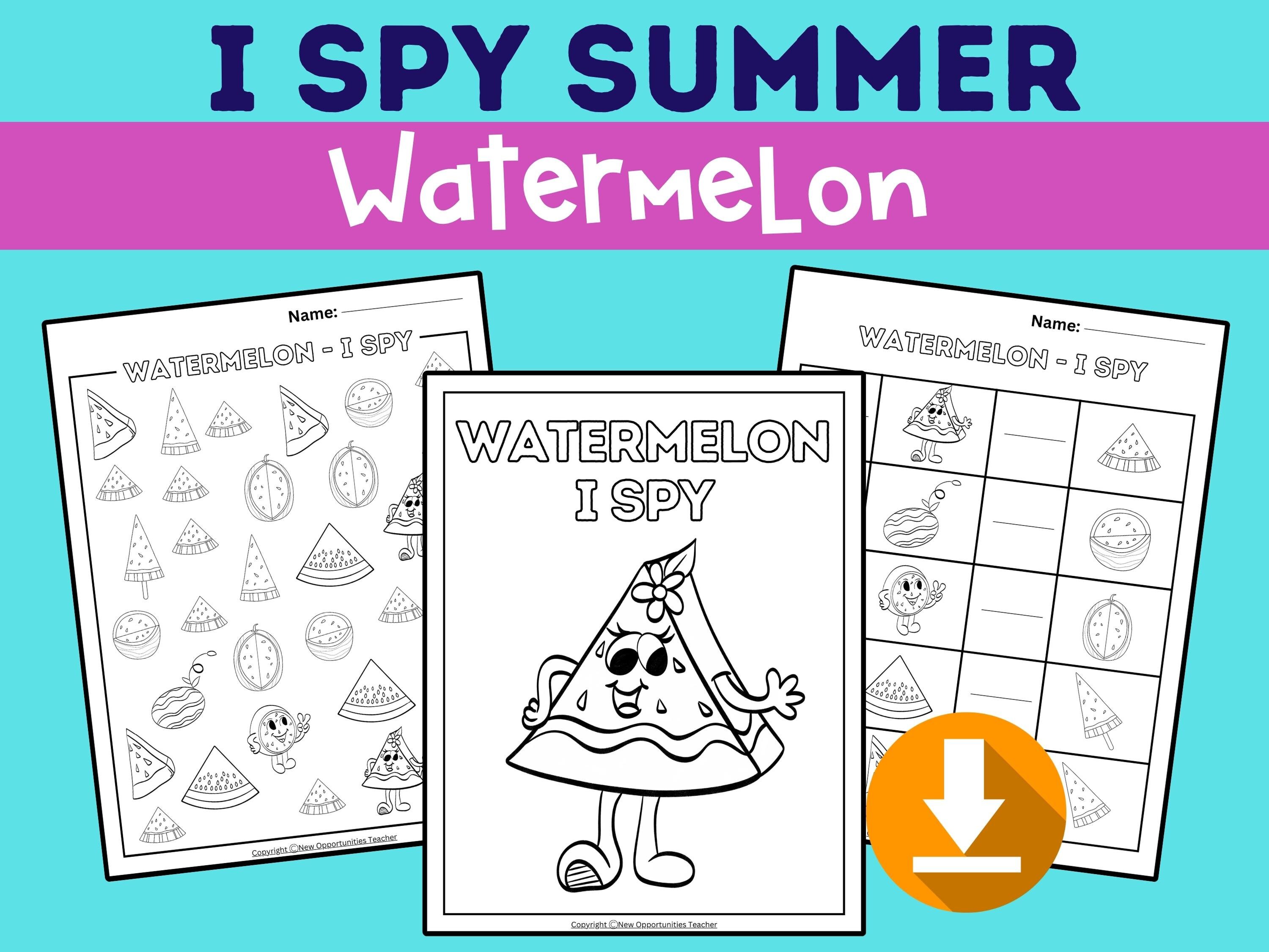 Beach Day I SPY Ice Cream I SPY Watermelon I SPY Printable Summer I Spy ...