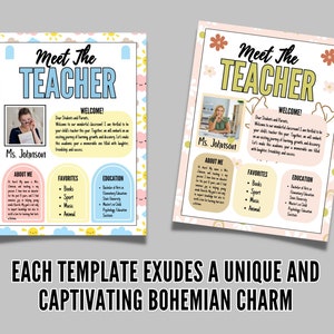Meet the Teacher Template Editable Boho Chic | 6 Templates EDITABLE ...