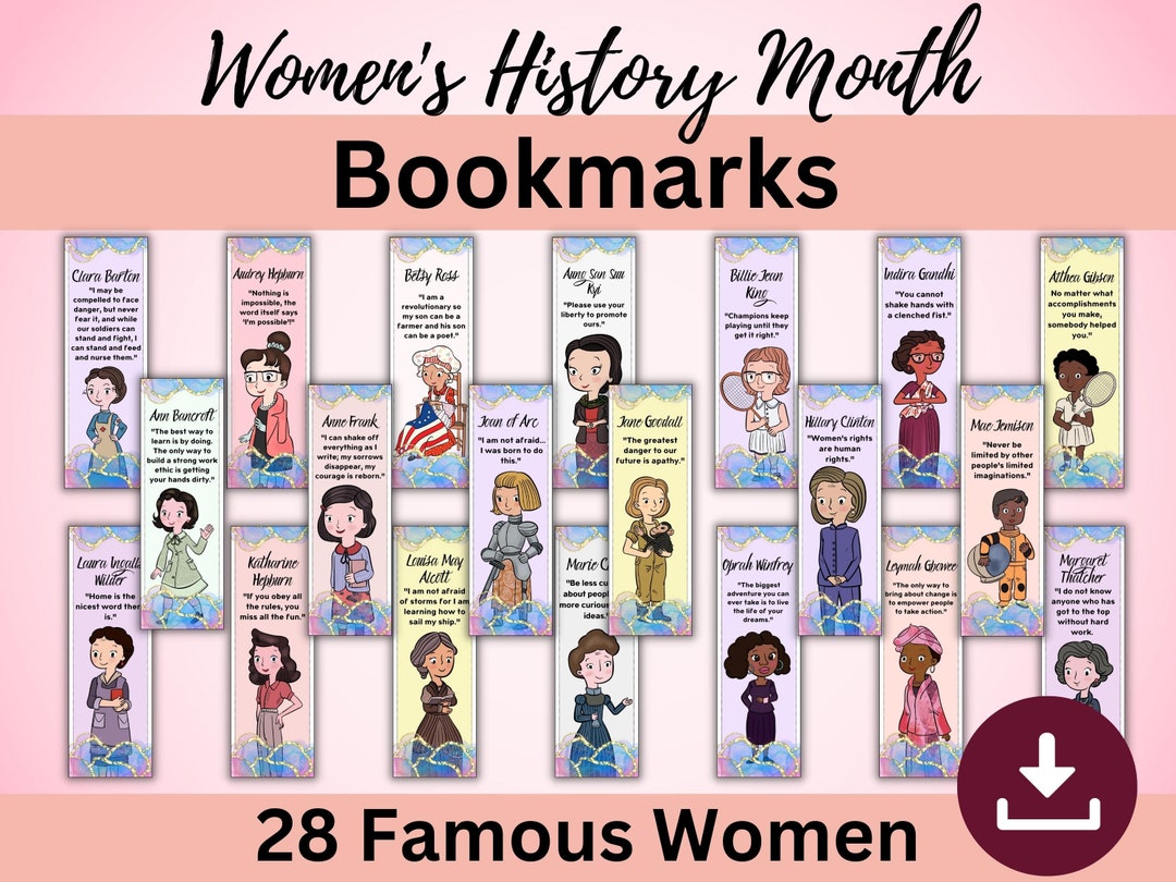 Printable Women's History Month Bookmarks Set | Famous Women in Histor ...