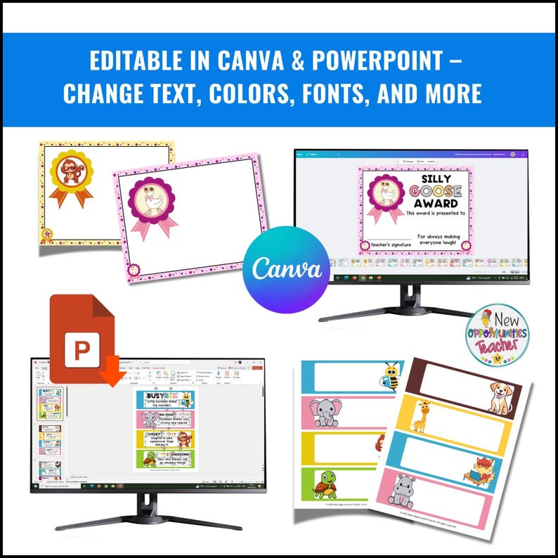 Animal-themed End of Year Awards, Student Certificates & Bookmarks ...