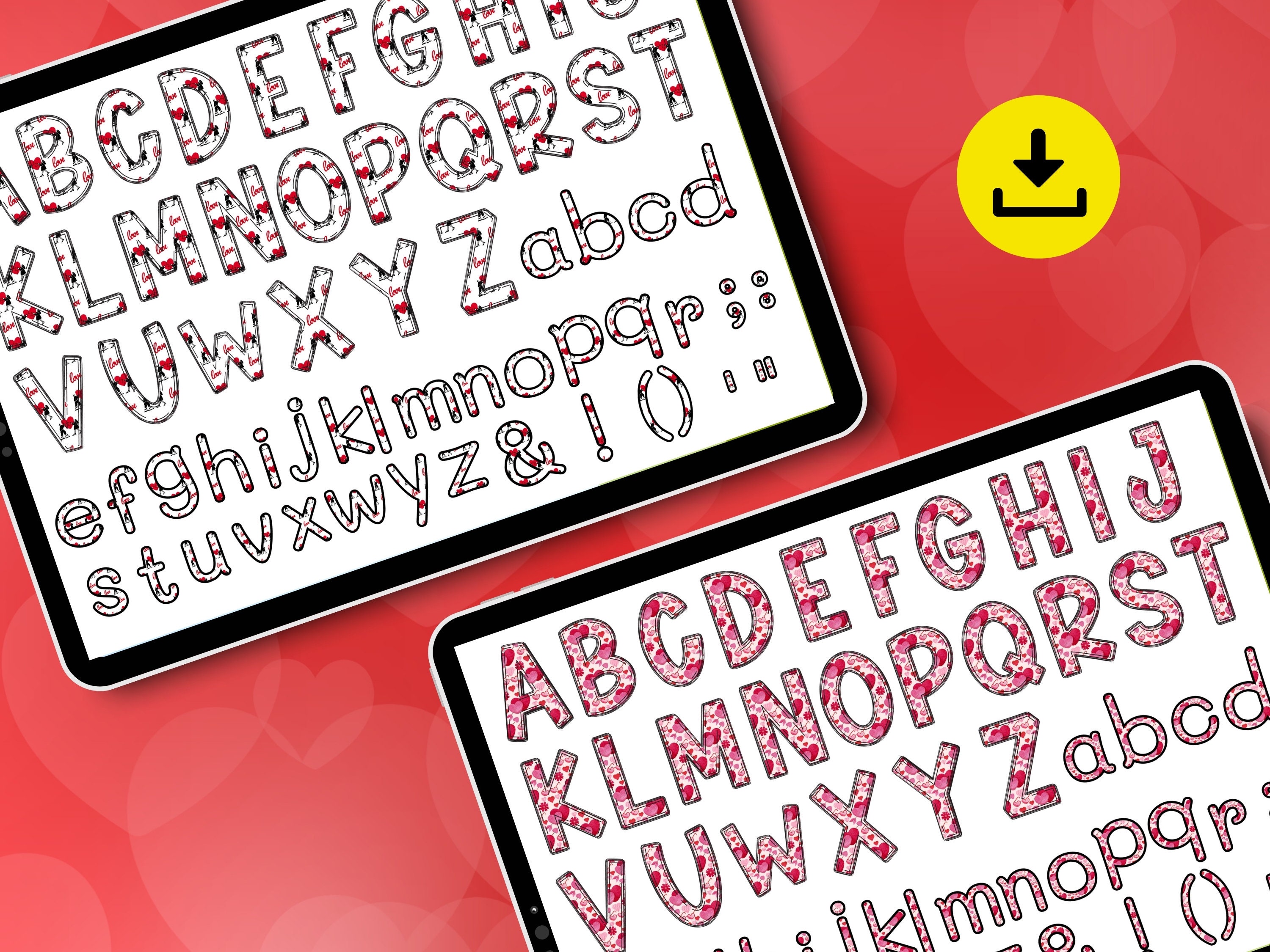 Valentines Day Bulletin Board Letters, Valentine's Day Alphabet ...