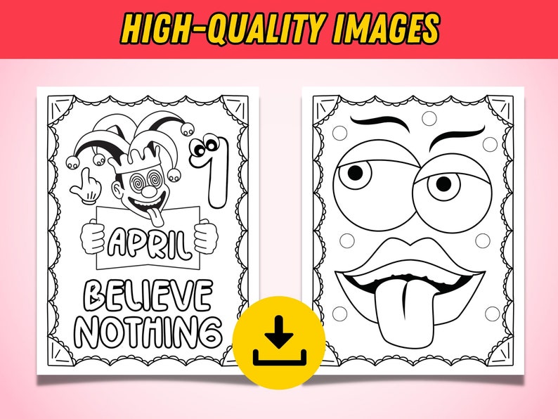 April Fools' Day Coloring Pages April Fools' Day Printable Coloring ...