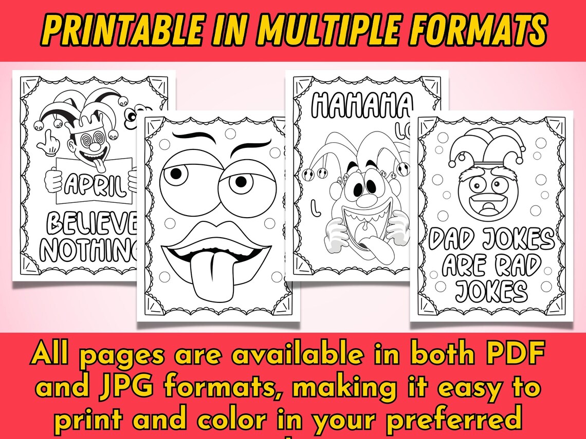 April Fools' Day Coloring Pages April Fools' Day Printable Coloring ...