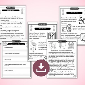 Ramadan Mubarak Reading Comprehension Passage | Printable Ramadan and ...
