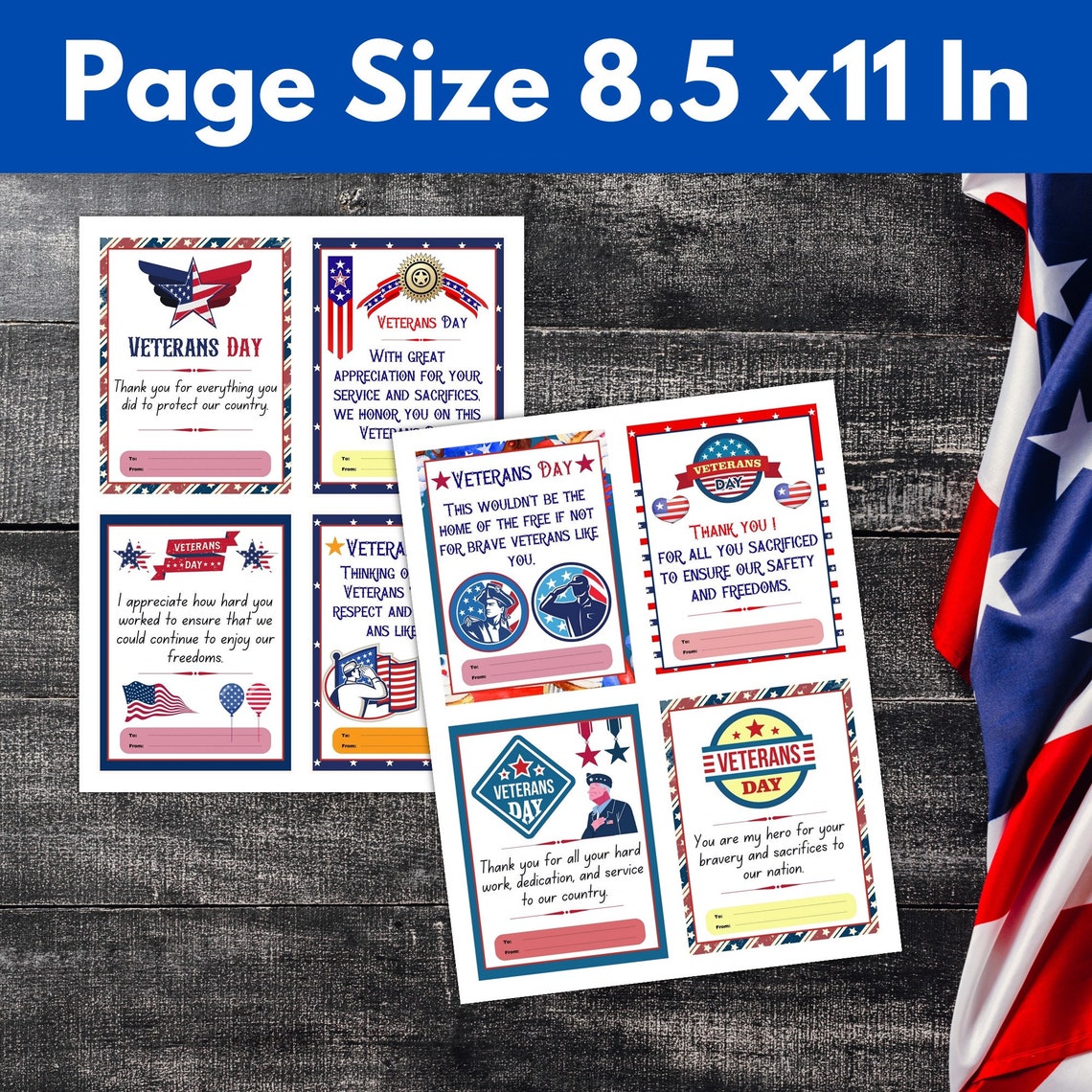 Veterans Day Greeting Cards Patriotic Veterans Day Thank You - Etsy