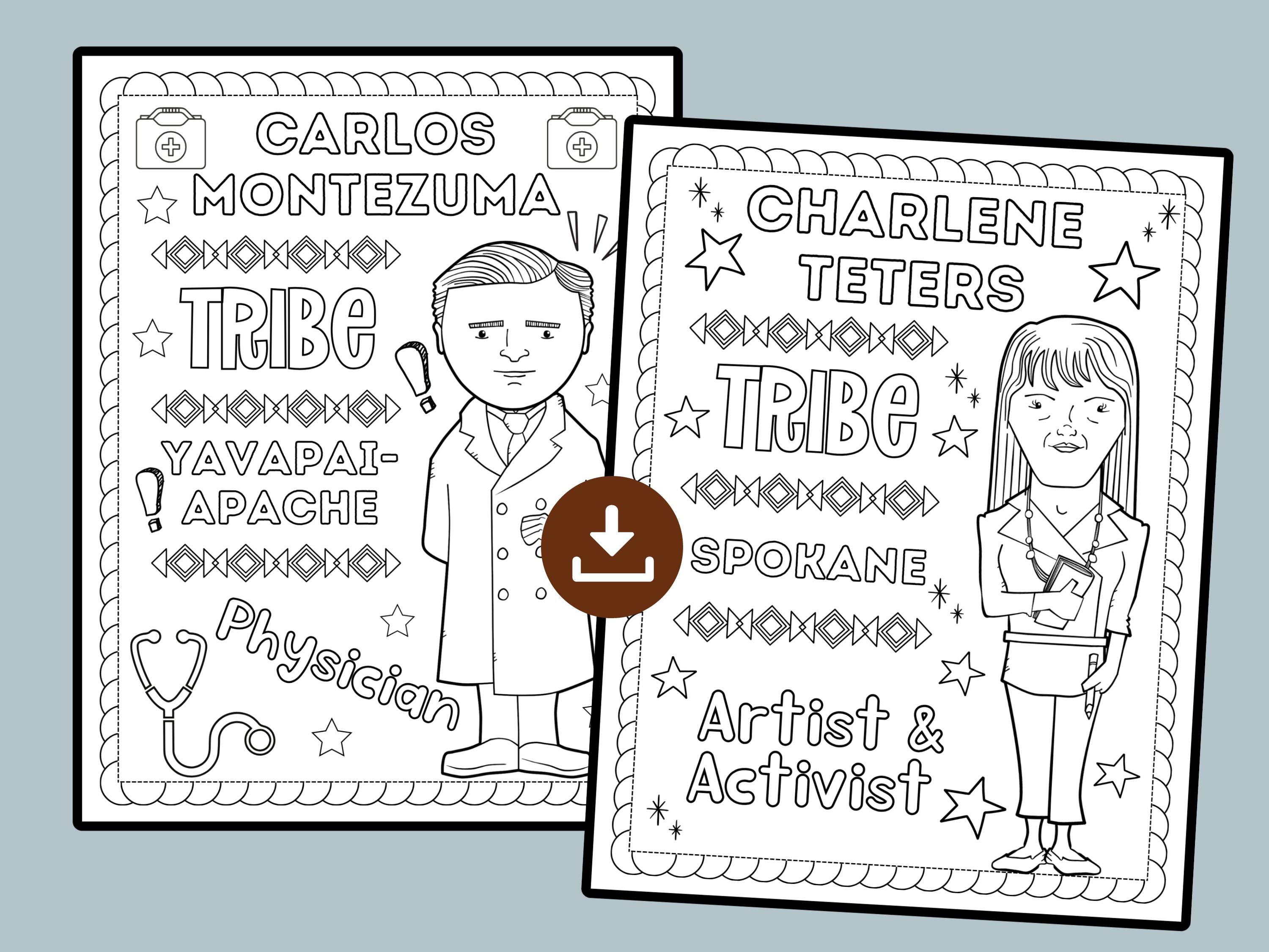 Native American Heritage Month Coloring Pages Native American Notable ...