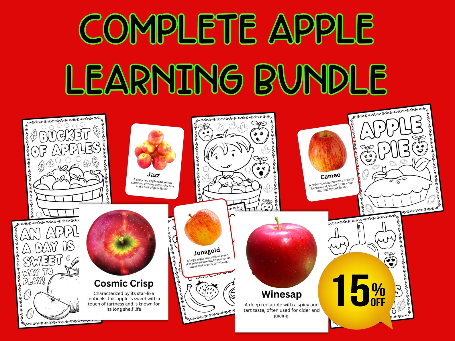 Apple Coloring Pages | Apples Coloring Sheets | Fall Autumn Coloring ...