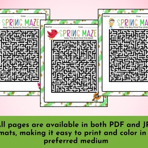 Printable Spring Maze Worksheets | Springtime Mazes | April Activities ...