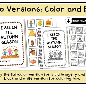 Autumn Adapted Book, Special Education, Interactive Learning (digital ...
